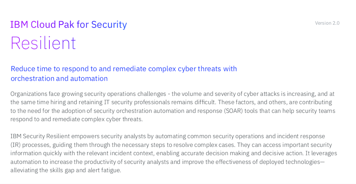 IBM Cloud Pak for Security Resilient - Enterprise Technology International